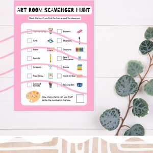 EDITABLE Art Room Scavenger Hunt Printable, Elementary Art Scavenger ...
