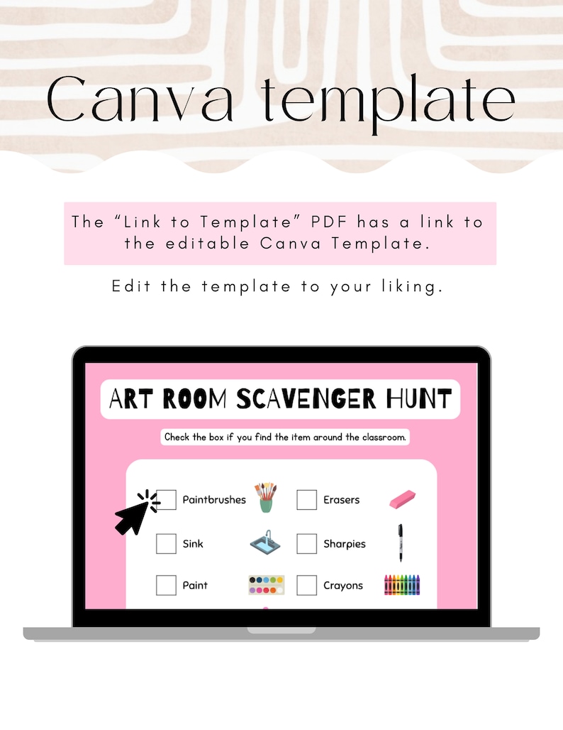 EDITABLE Art Room Scavenger Hunt Printable, Elementary Art Scavenger ...