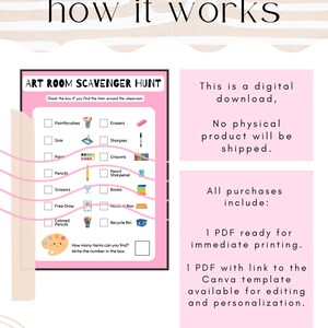 EDITABLE Art Room Scavenger Hunt Printable, Elementary Art Scavenger ...
