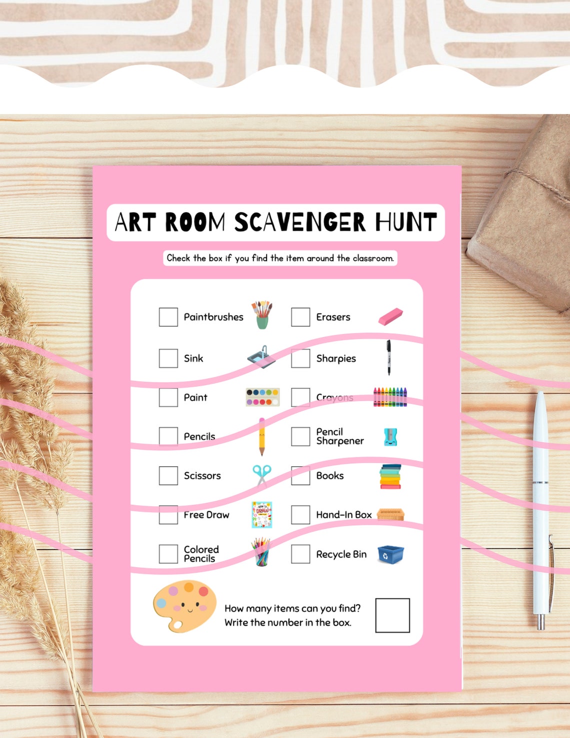 EDITABLE Art Room Scavenger Hunt Printable, Elementary Art Scavenger ...