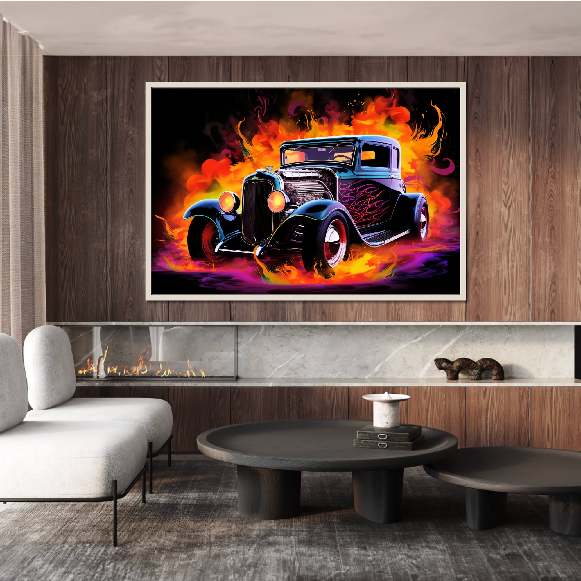 Classic Hot Rod Wall Art Antique Car Wall Poster Retro Car Print ...