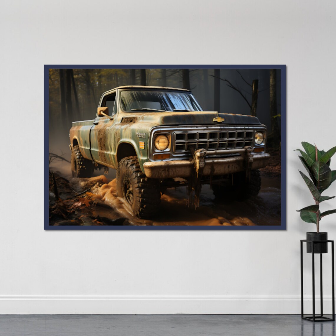 Chevy Square Truck Wall Art off Road Truck Wall Poster 4X4 Adventure ...