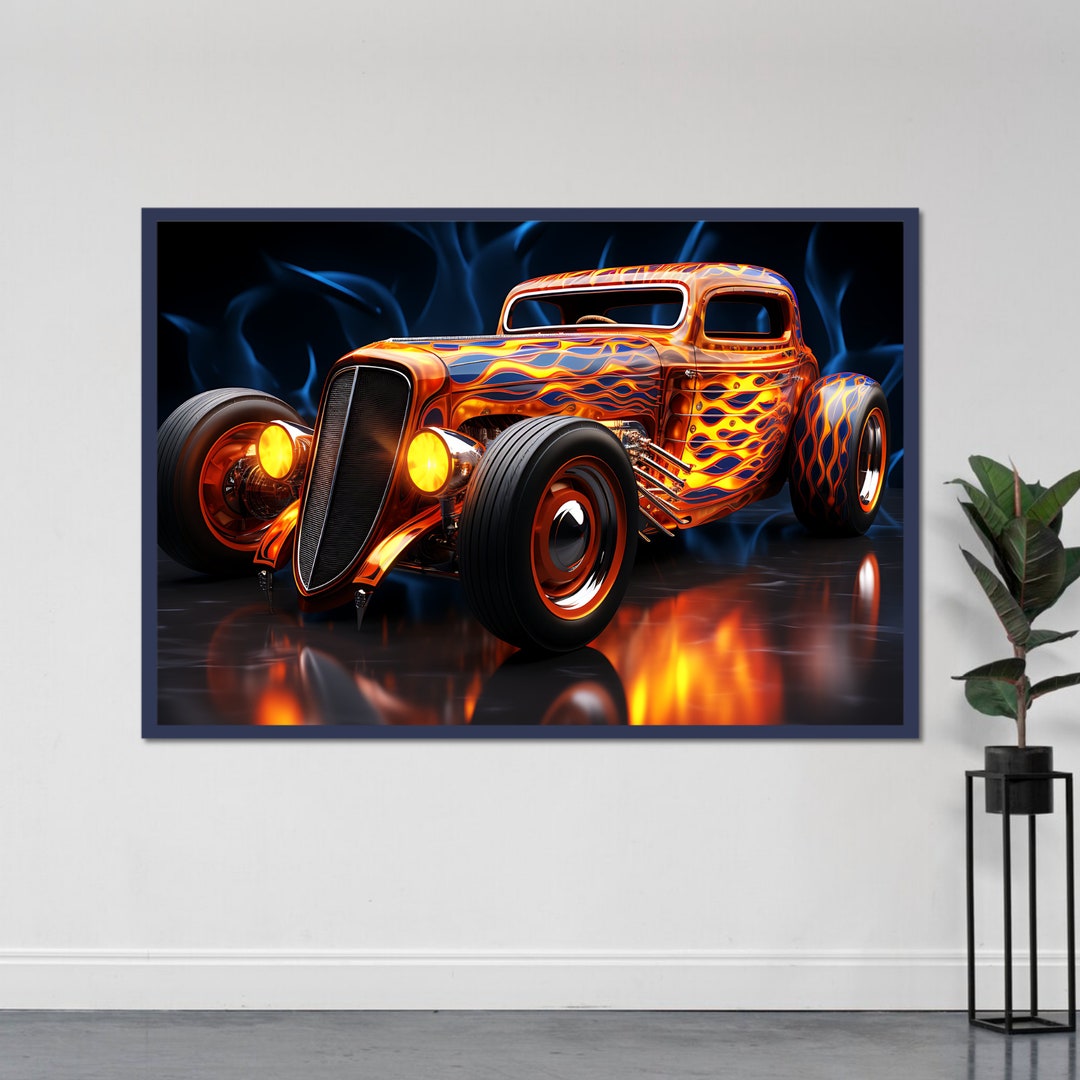 Classic Hot Rod Wall Poster Old School Car Wall Art Vintage Car Print ...