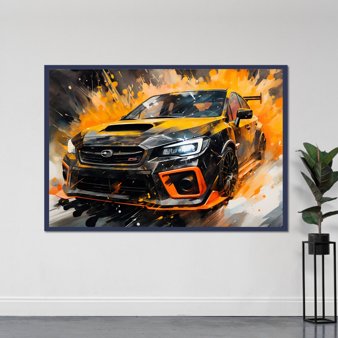 Black Subaru WRX Wall Poster Muscle Car Art Decor Super Sports Car ...