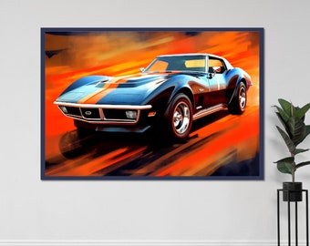 Classic Chevy Truck Wall Art Decor Muscle Car Wall Art Poster Retro Car ...