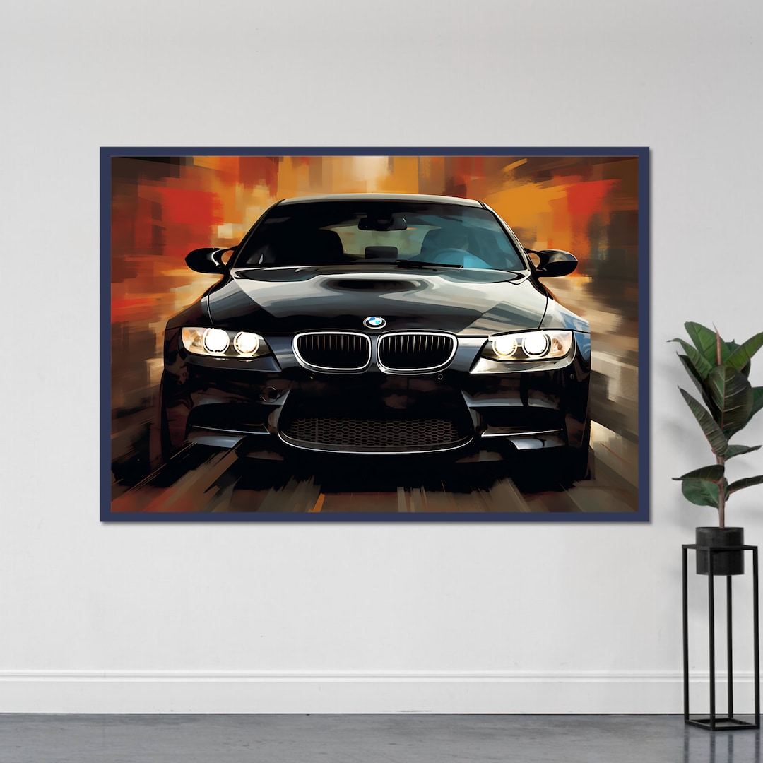 Black BMW M Sports Car Wall Poster Racing Car Art Decor Sports Car ...