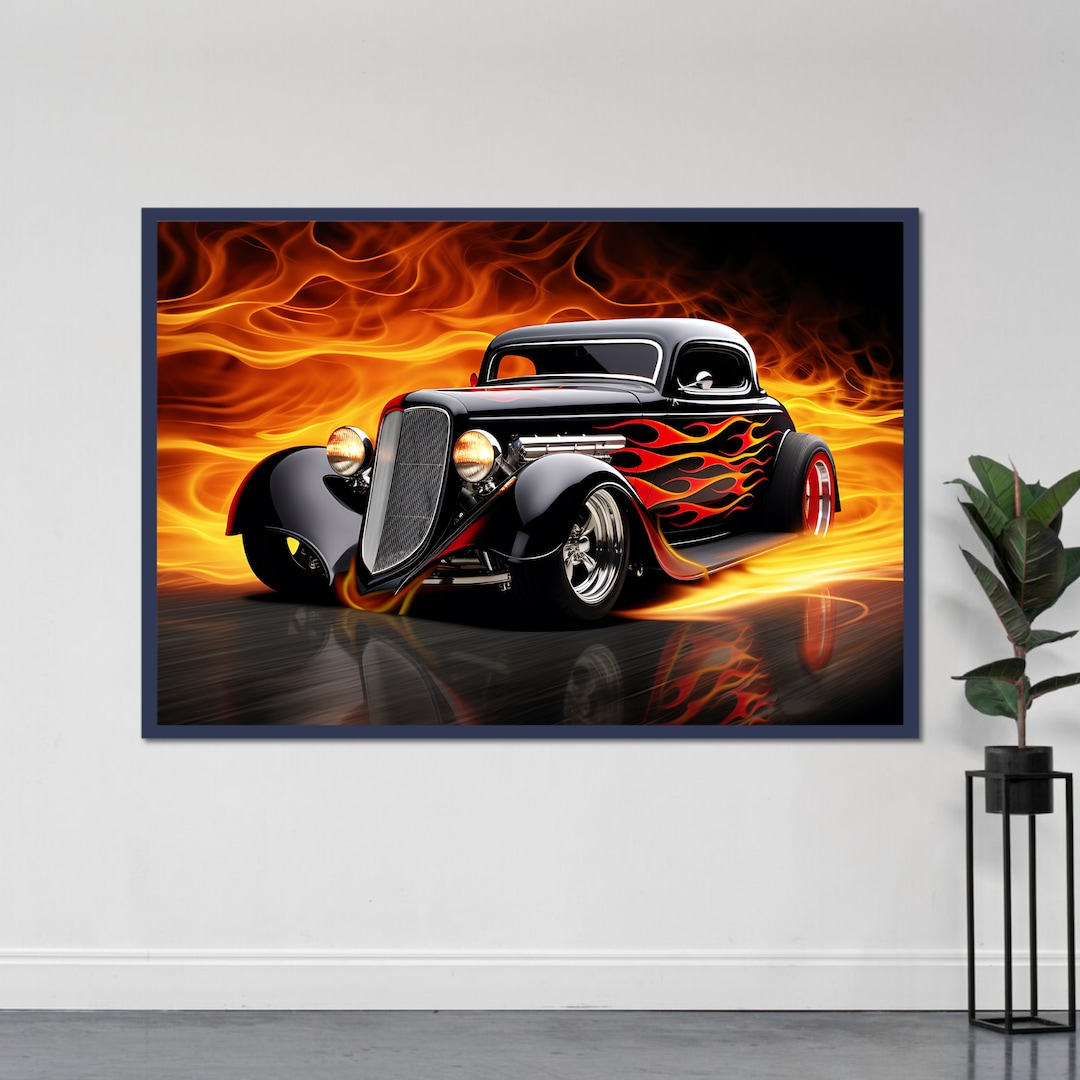 Classic Hot Rod Wall Poster Old School Car Wall Art Vintage Car Print ...