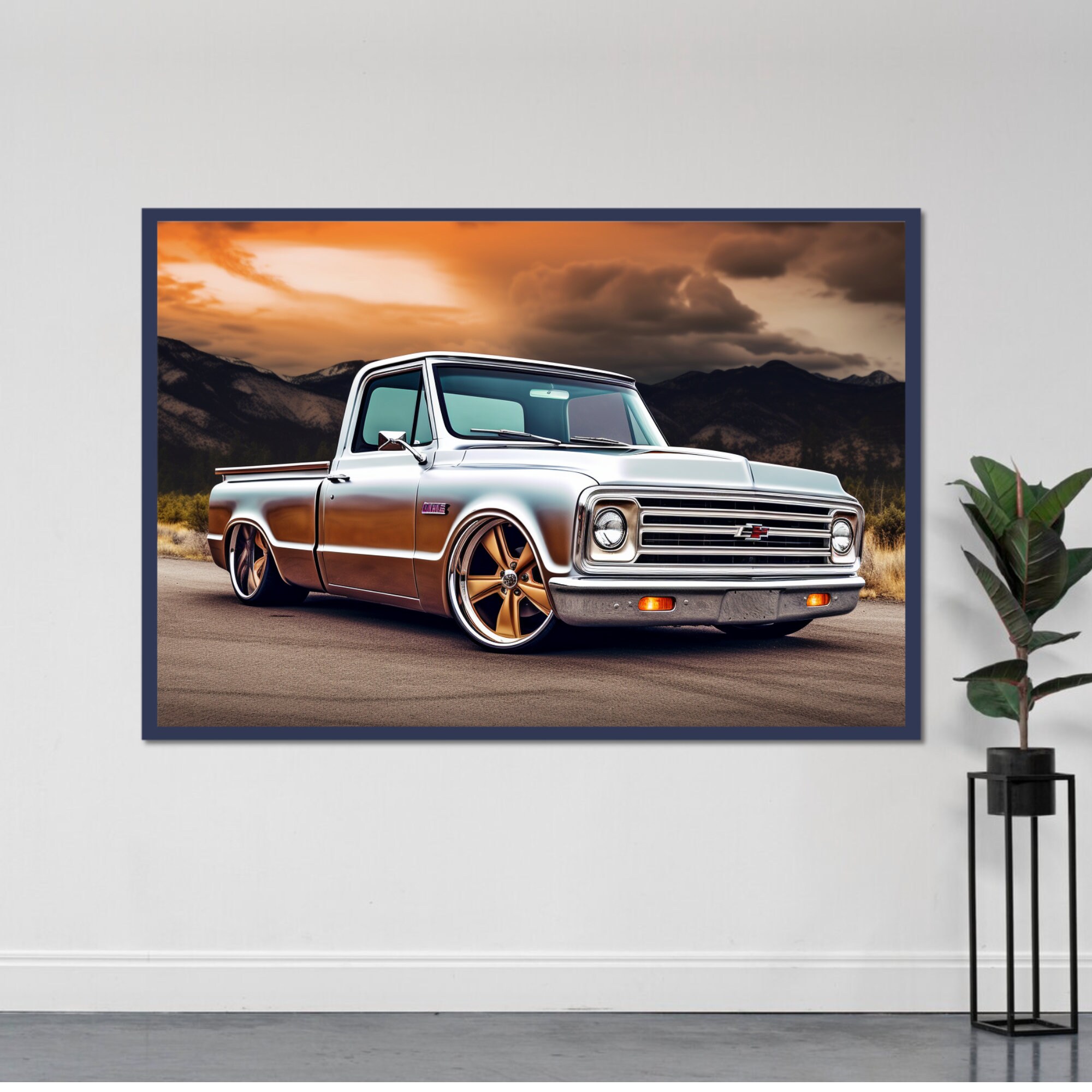Classic Chevy C10 Truck Wall Art Decor Poster Retro Truck Wall Art ...