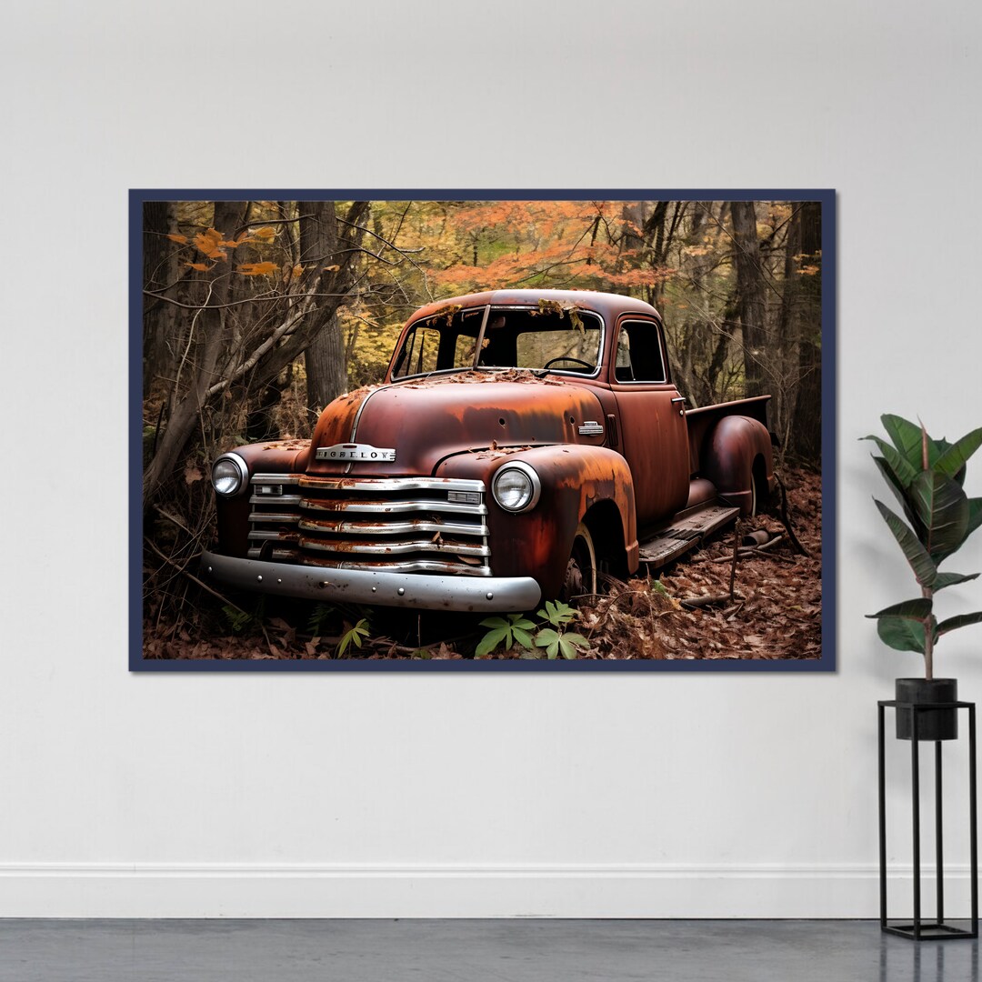 Rustic Chevy Truck Wall Art Retro Truck Wall Poster Vintage Truck Print ...