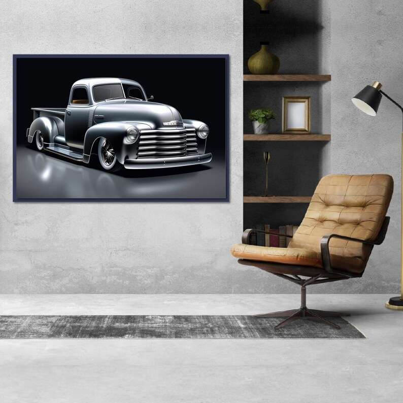 Classic Chevy Truck Wall Art Decor Muscle Car Wall Art Poster Retro Car ...