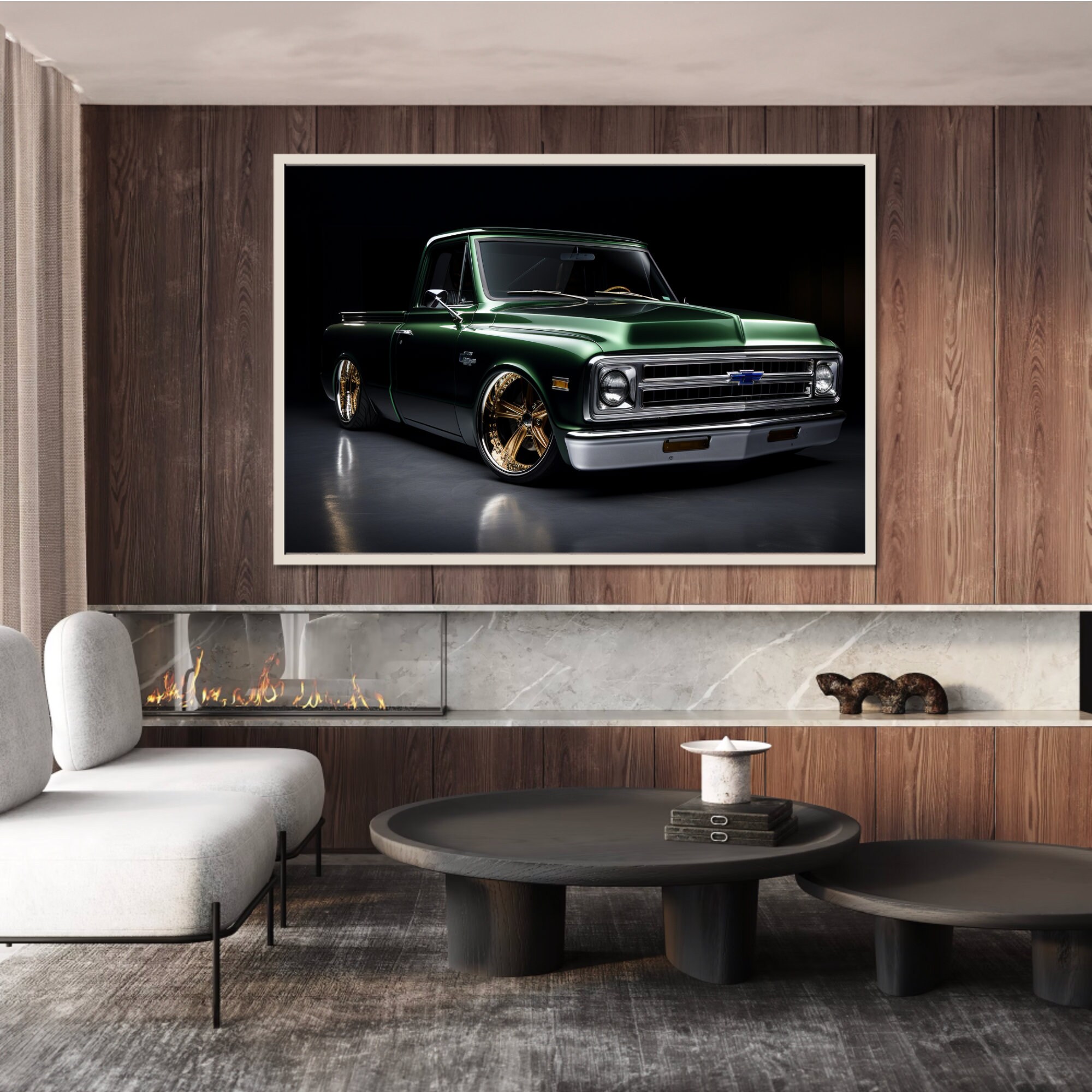 Classic Chevy C10 Truck Wall Art Decor Poster Retro Truck Wall Art ...