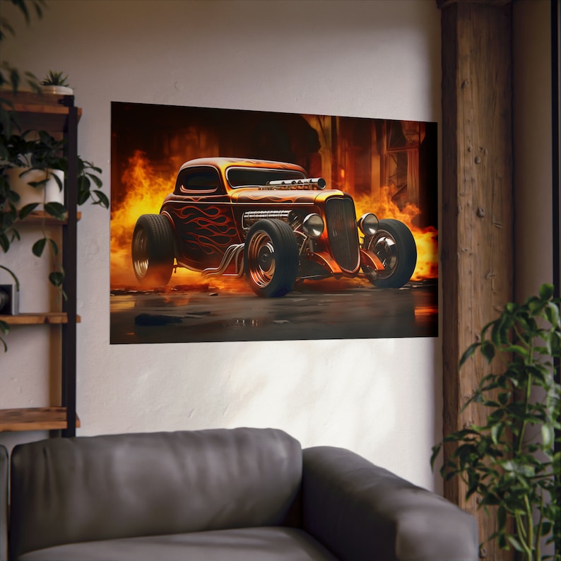 Classic Hot Rod Wall Poster Old School Car Wall Art Vintage Car Print ...