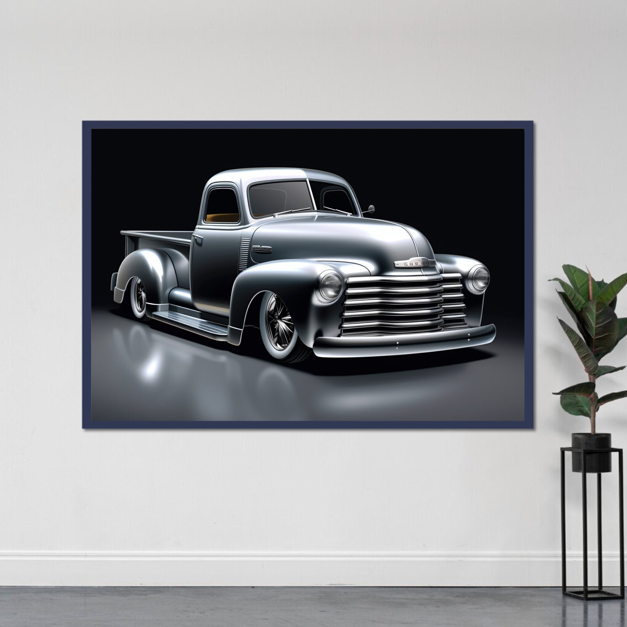 Classic Chevy Truck Wall Art Decor Muscle Car Wall Art Poster Retro Car ...