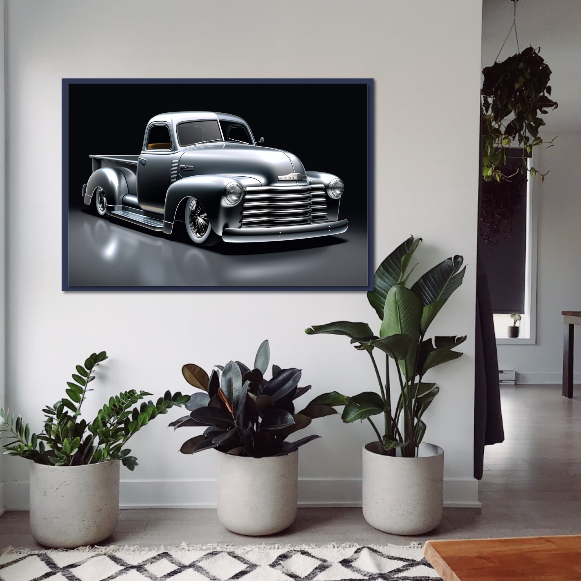 Classic Chevy Truck Wall Art Decor Muscle Car Wall Art Poster Retro Car ...