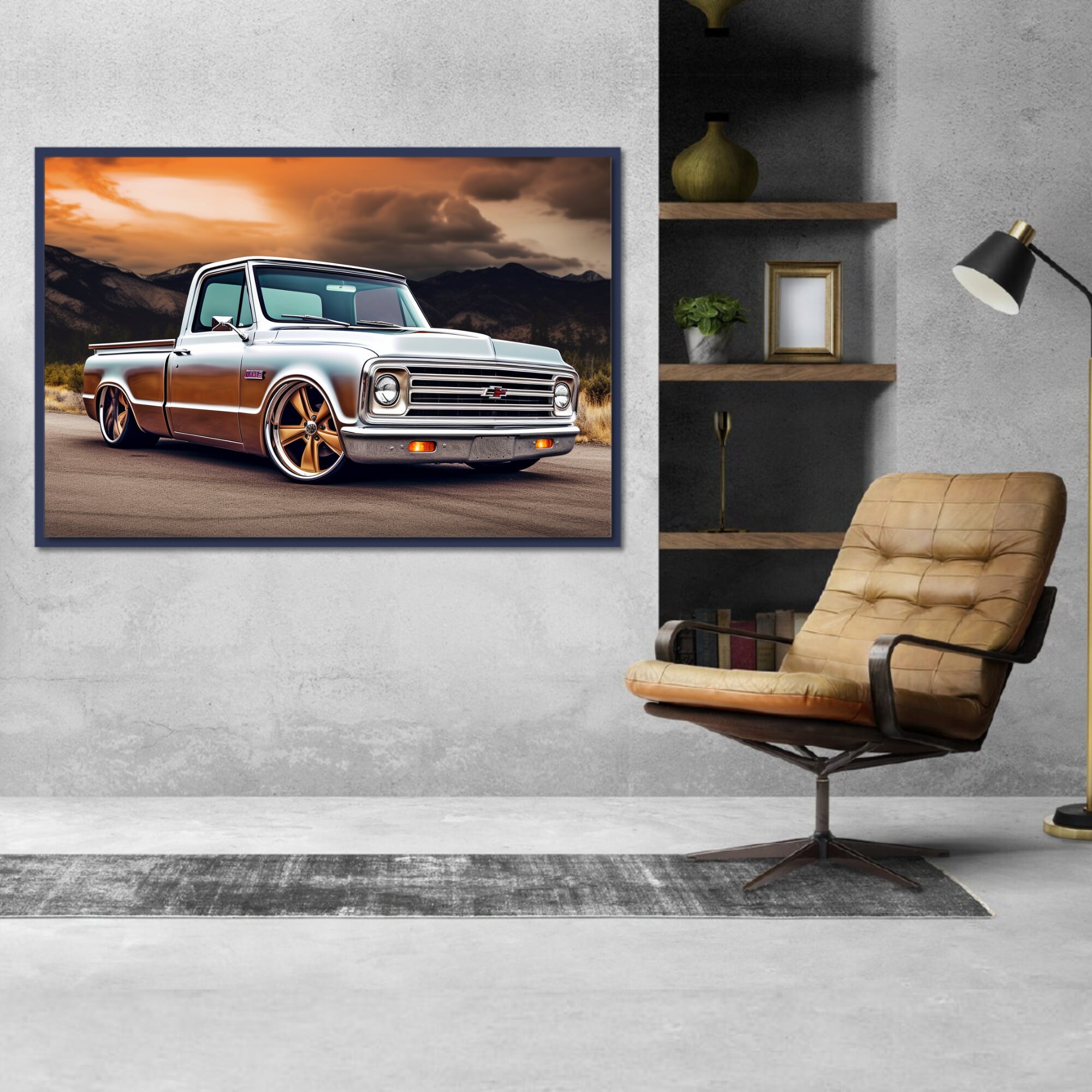 Classic Chevy C10 Truck Wall Art Decor Poster Retro Truck Wall Art ...
