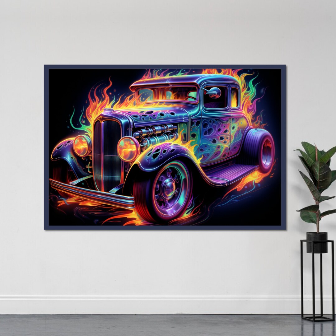 Classic Hot Rod Wall Art Antique Car Wall Poster Retro Car Print ...