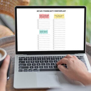 Get Your F*cking Sh*t Together List! to Do List Printable, Simple Tasks ...