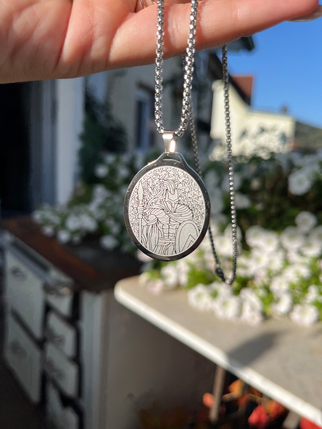 Ares Men's Necklace Jewelry Silver Stainless Steel Chain - Etsy