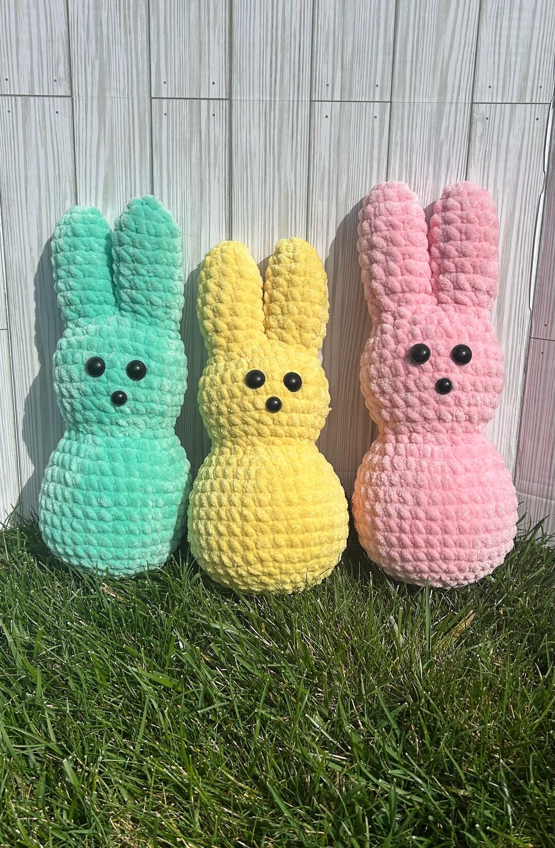Customizable Crochet Jumbo Bunny Peep Plushie - Handmade Amigurumi ...