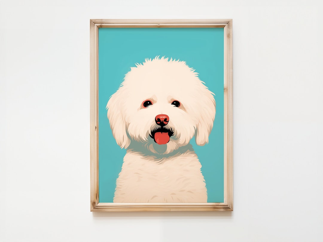 Bishon Frise Poster, Home Decor, Wall Print, Artwork, Dog Portrait ...