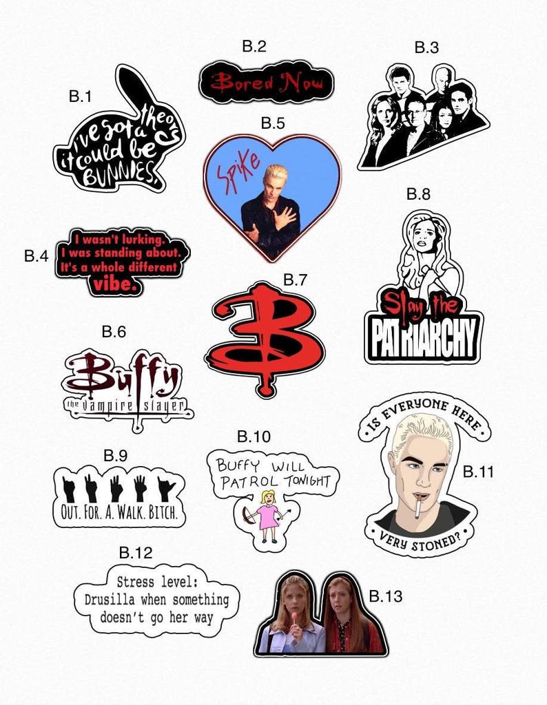 Buffy the Vampire Slayer Sticker Pack - Etsy