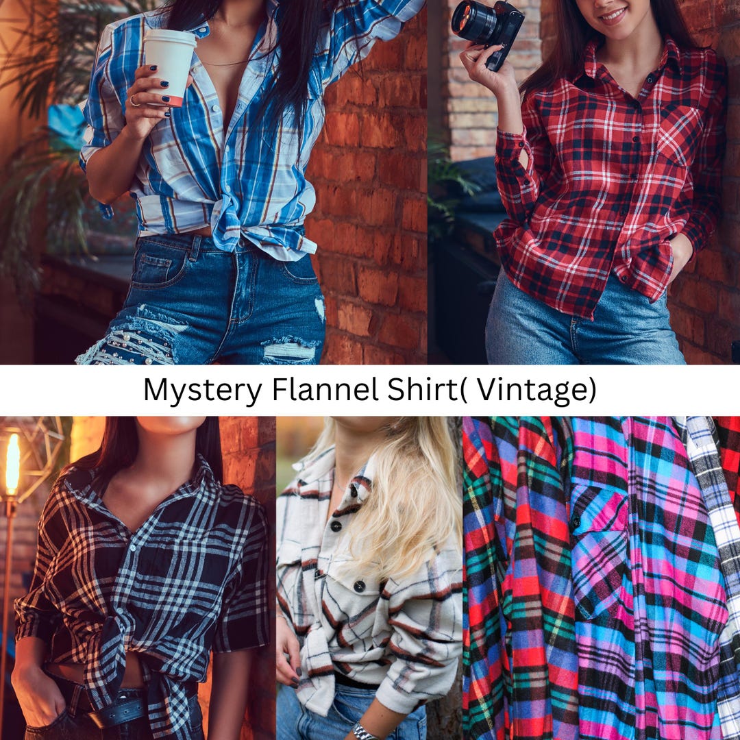 Vintage Thrifted Flannel Shirt Custom Flannels Men's & Women's ...