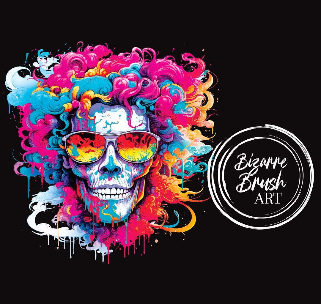 Skull PNG Colorful Skull Png Digital Download for Sublimation DTF ...