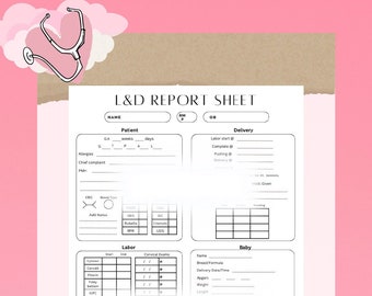 Labor and Delivery Nurse Report Sheet Digital Download PDF - Etsy