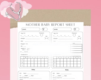 Postpartum / Mother Baby Nursing Report Sheet & Nursing Brain - Etsy