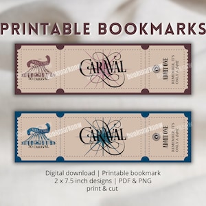 Aesthetic Printable Bookmarks and Invitation Card 'caraval' by ...