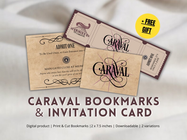 Printable Bookmarks & Invitation Card Inspired by 'caraval' by ...