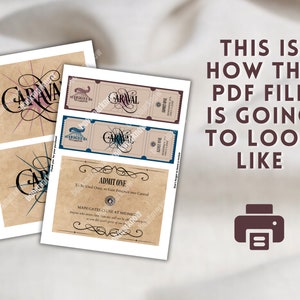 Aesthetic Printable Bookmarks and Invitation Card 'caraval' by ...