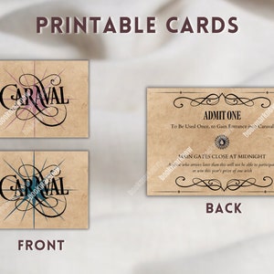 Aesthetic Printable Bookmarks and Invitation Card 'caraval' by ...