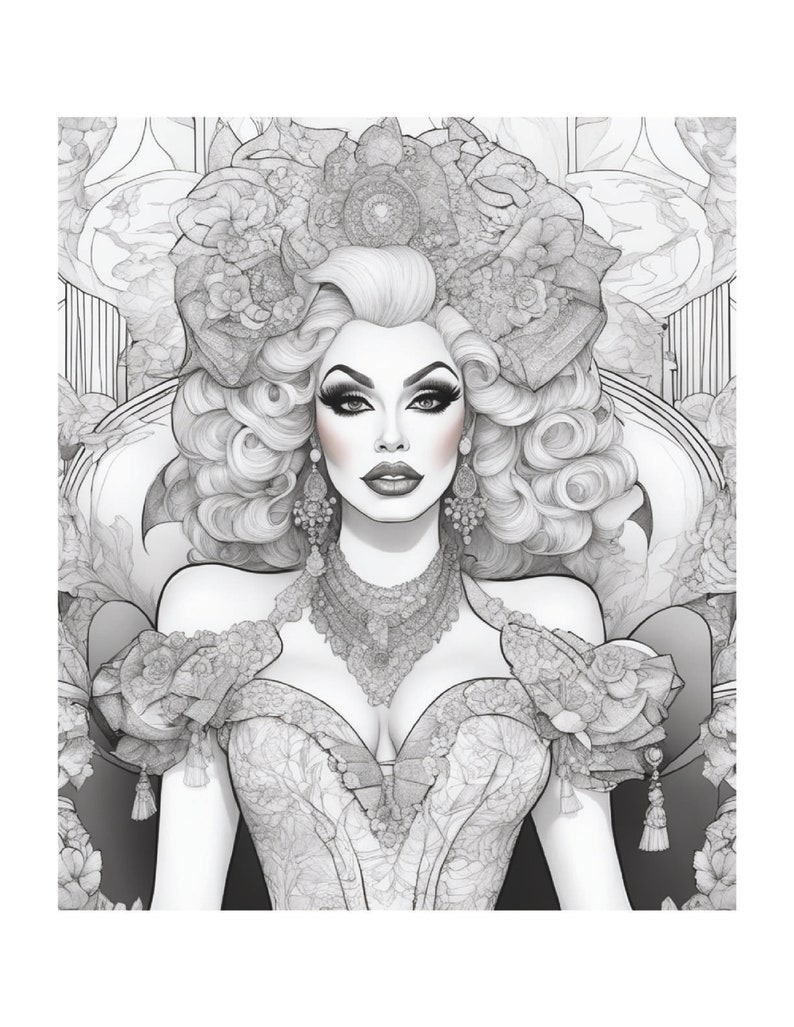 55 Drag Queens Coloring Pages a Coloring Book for Young and Old ...