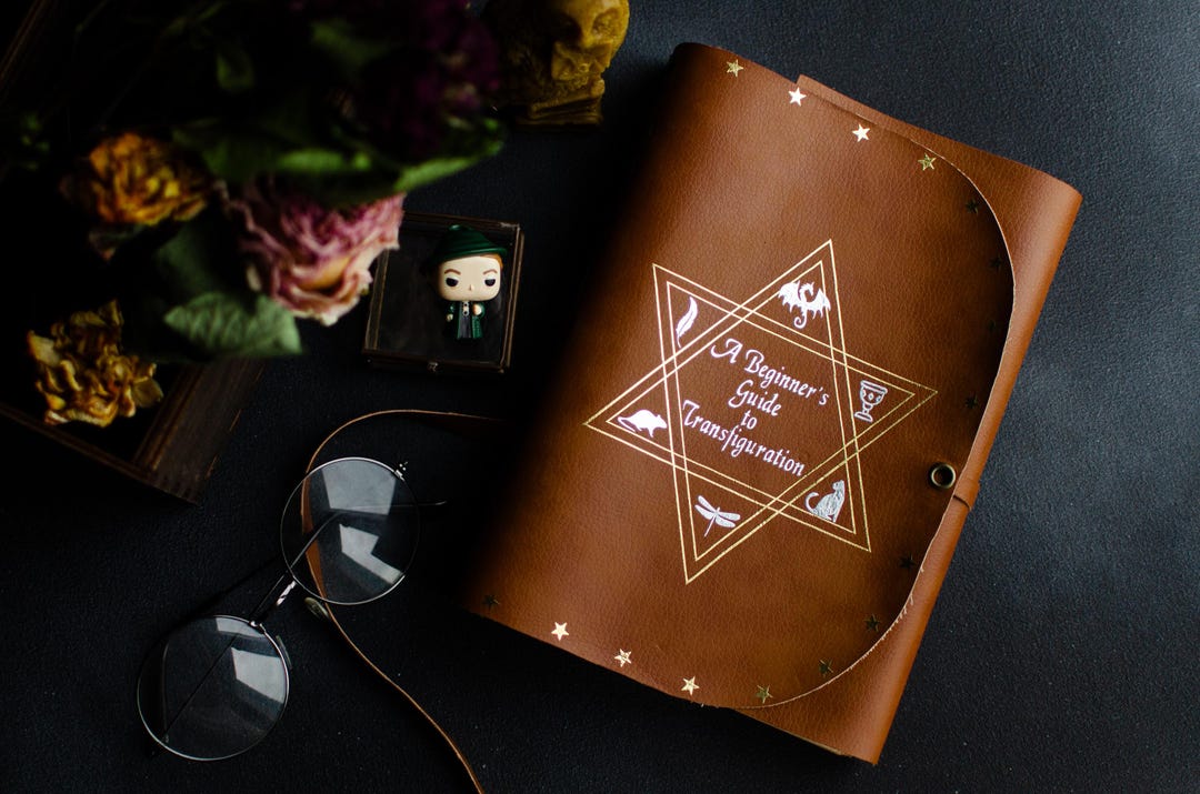Luxury Leather Wizard Spell Book – Beginner’s Guide to Transfiguration ...