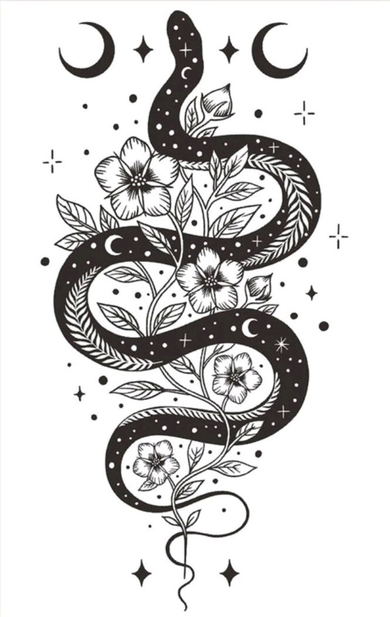 Snake Temporary Tattoo - Etsy