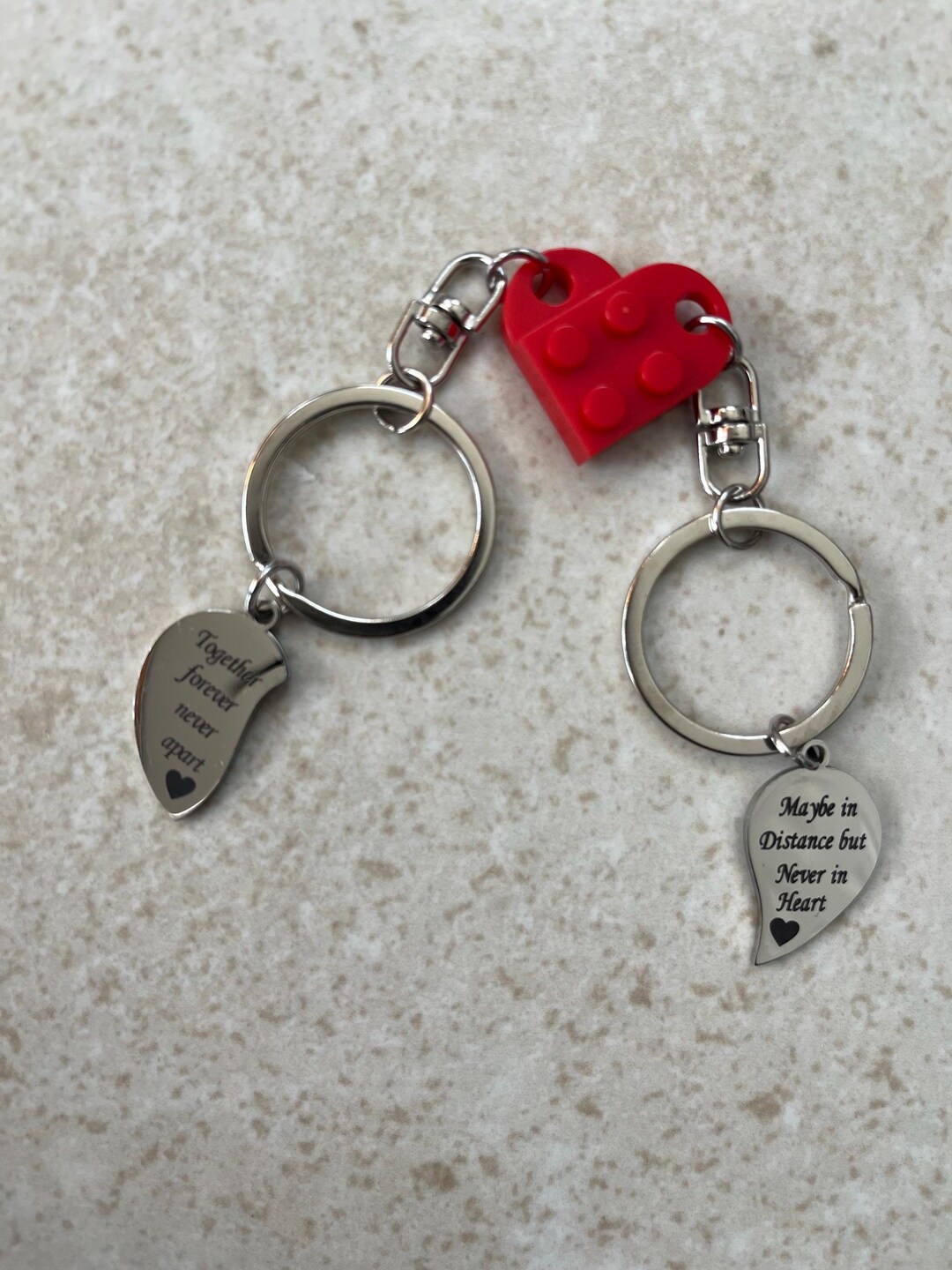 Long Distance Couples Keychain Set – “together Forever” & “miles Apart ...