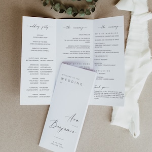 Tri Fold Wedding Program Template, Wedding Pamphlet Template, Church ...