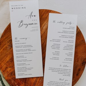 One Page Wedding Program, Catholic Wedding Program No Mass, Traditional Wedding Program, Minimal ...