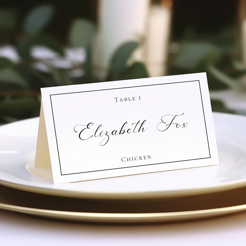 Elegant Place Card - Etsy