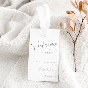 Welcome Bag Note Tag, Wedding Guest Hotel Welcome Bag Tag Modern ...