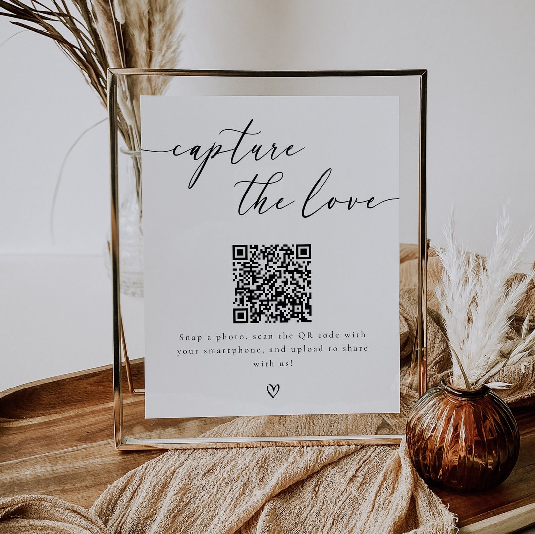 Capture the Love QR Code Sign Template, Share the Love Photo Album ...