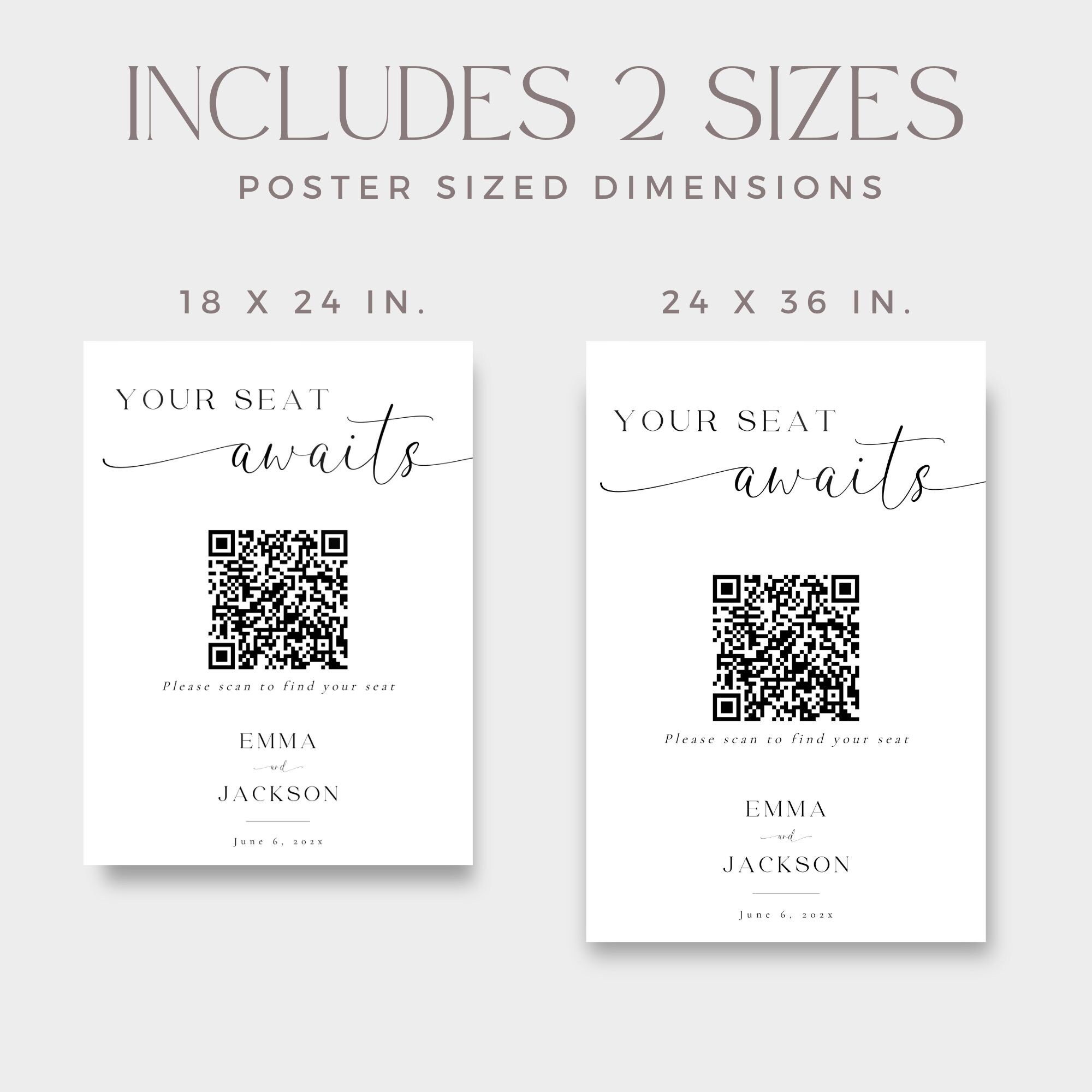 QR Code Wedding Seating Chart, Your Seat Awaits Seating Chart With QR ...