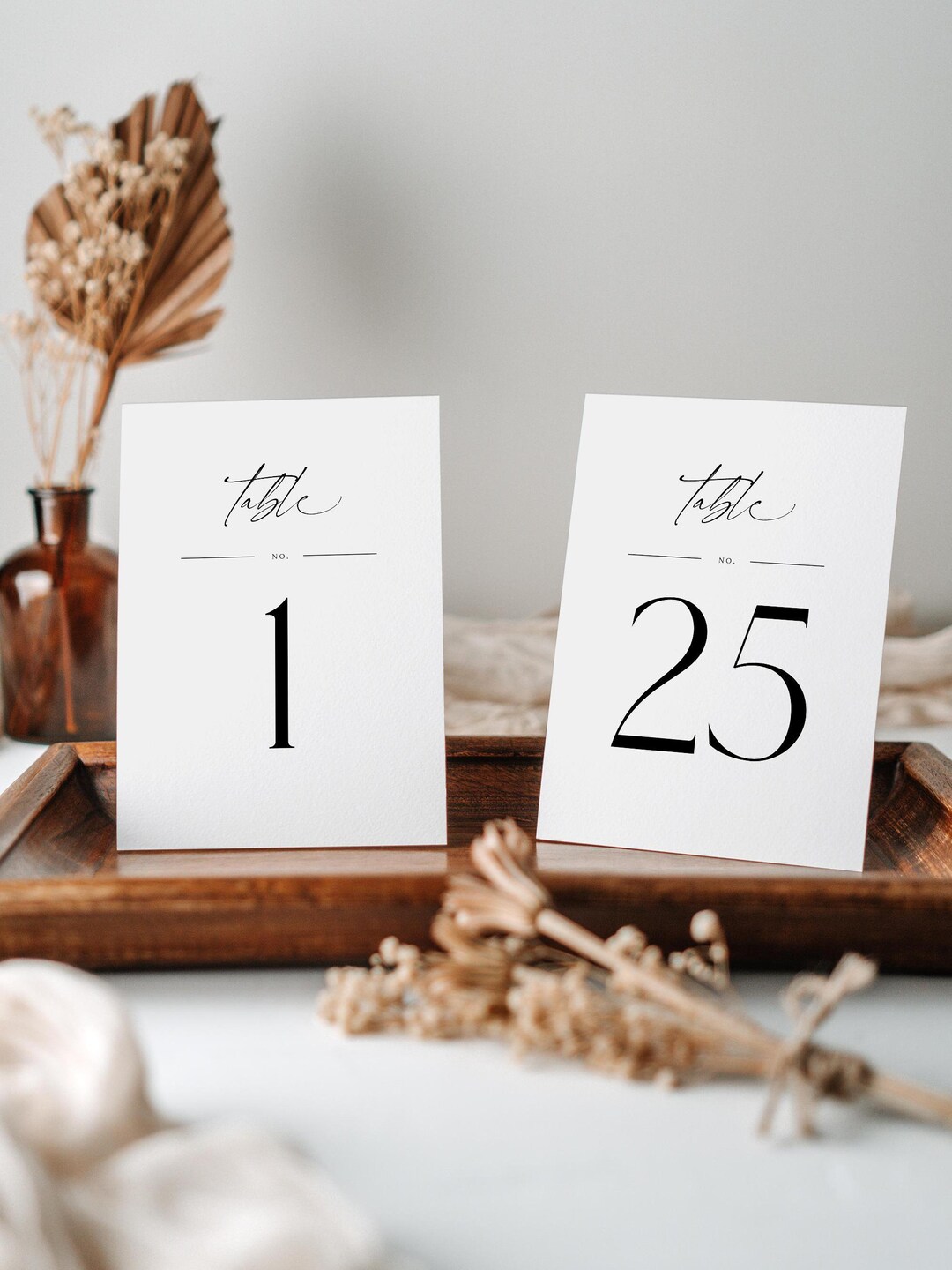 Wedding Table Number Sign Template, Reception Table Number Card, Modern ...
