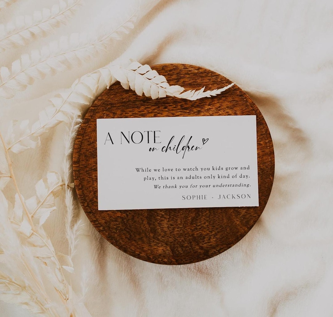 A Note on Children, Wedding Invitation Insert, Custom Invitation ...
