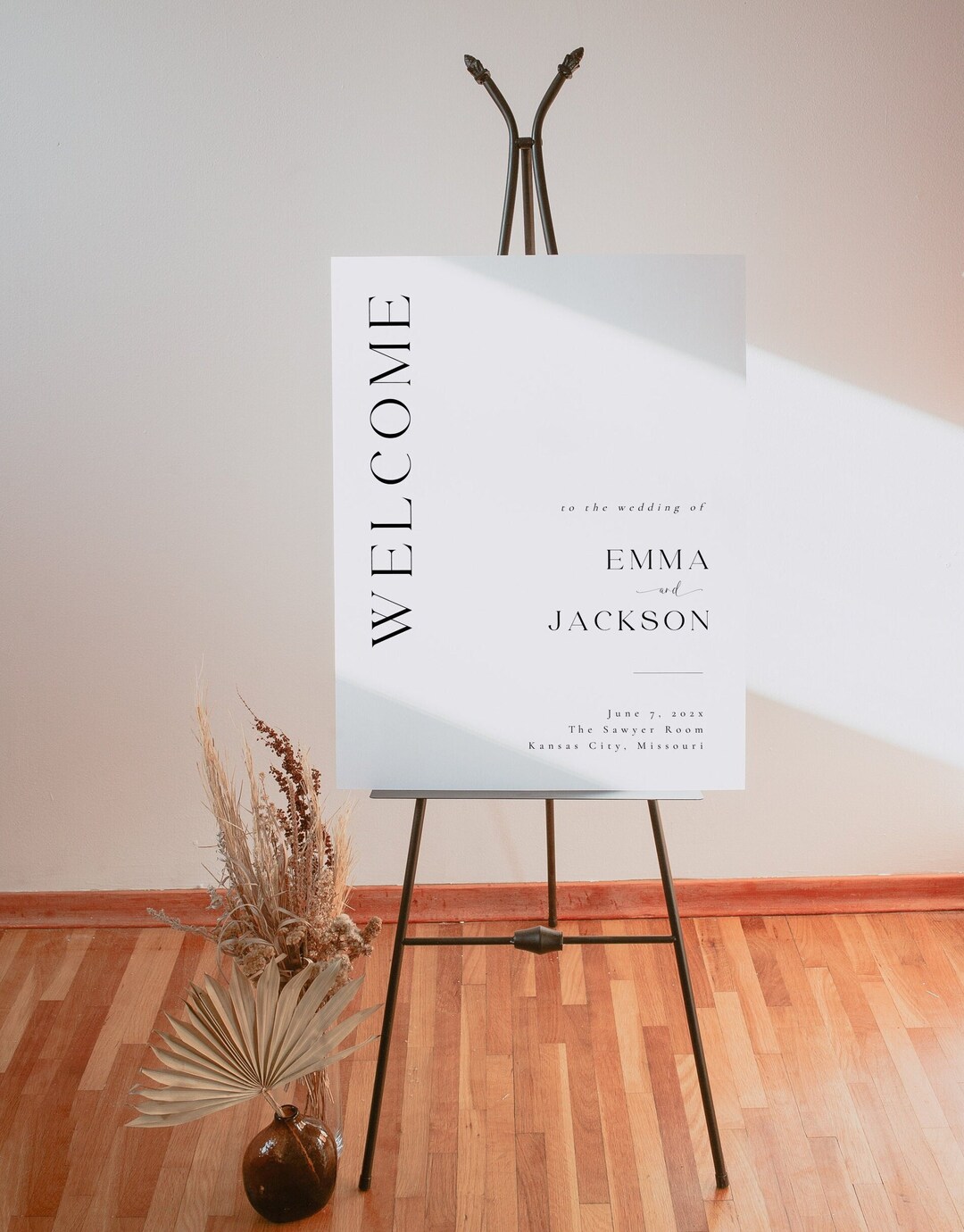 Simple Wedding Welcome Sign Template, Modern Wedding Welcome Sign ...