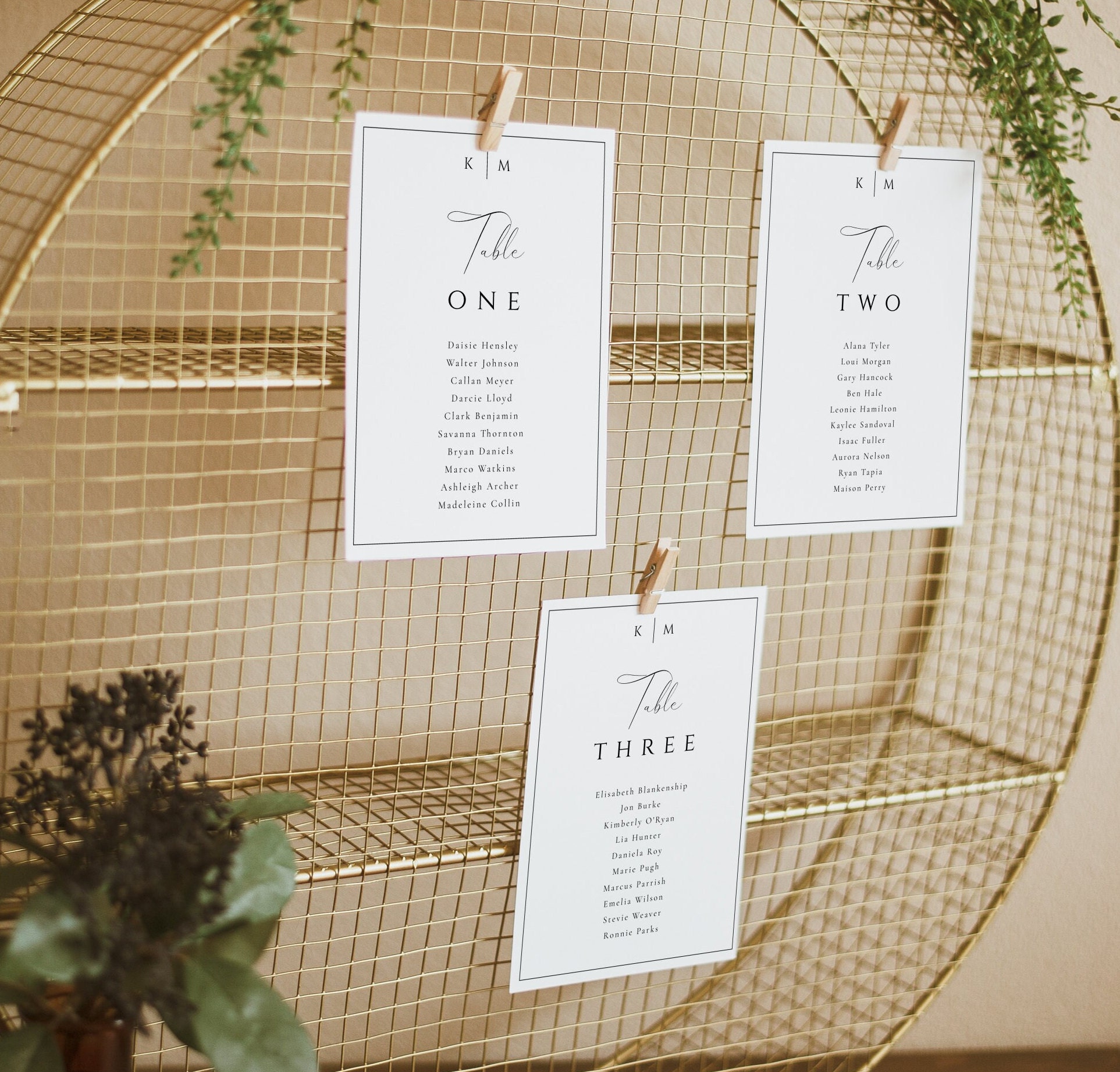 Table Seating Chart 5x7, Seating Chart Card for Mirror, Wedding Seating ...