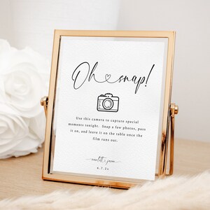 Wedding Disposable Camera Sign Template, Oh Snap Sign, Wedding Camera I ...