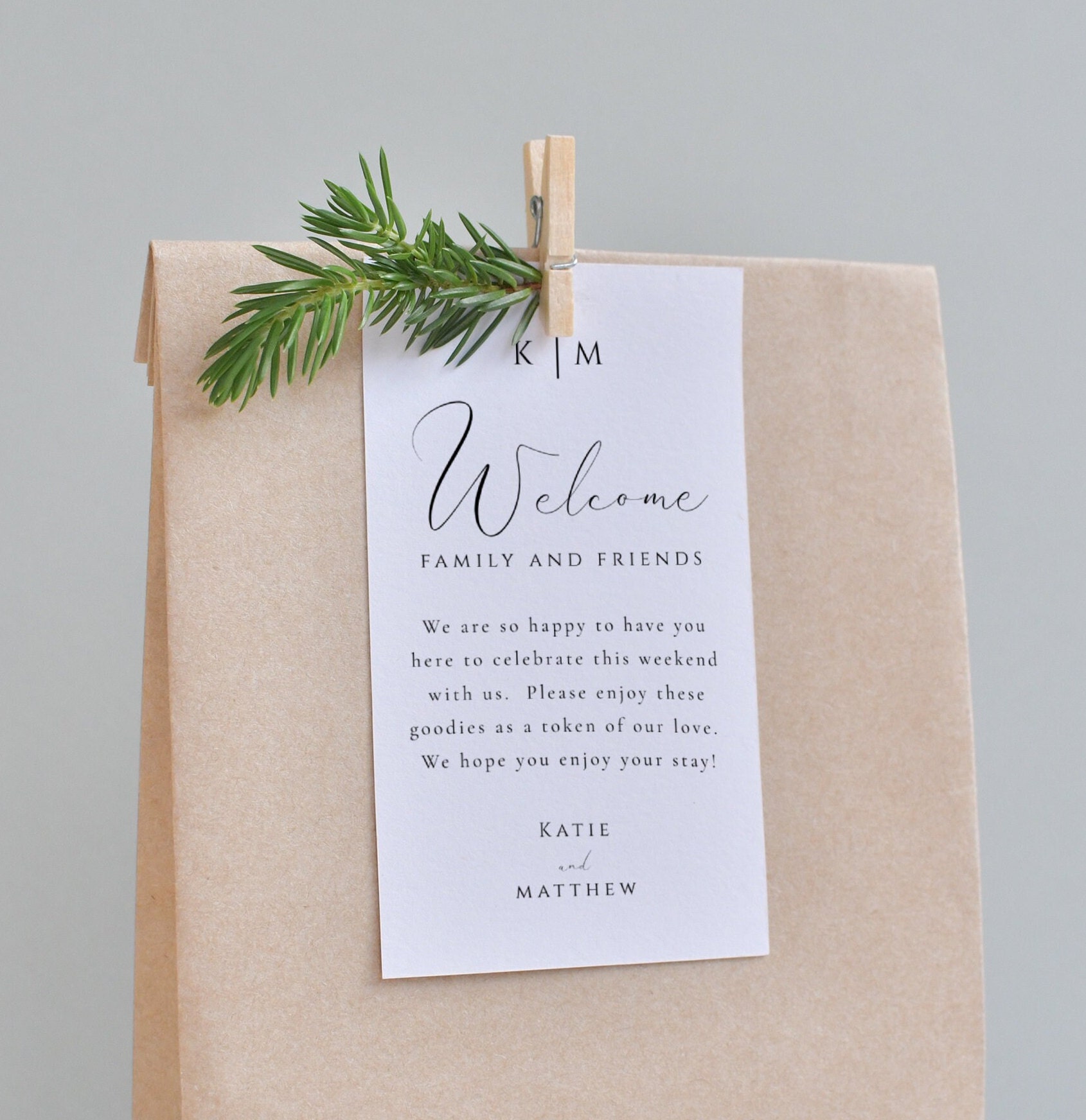 Welcome Bag Tags Modern, Destination Wedding Welcome Bag Tag, Monogram ...