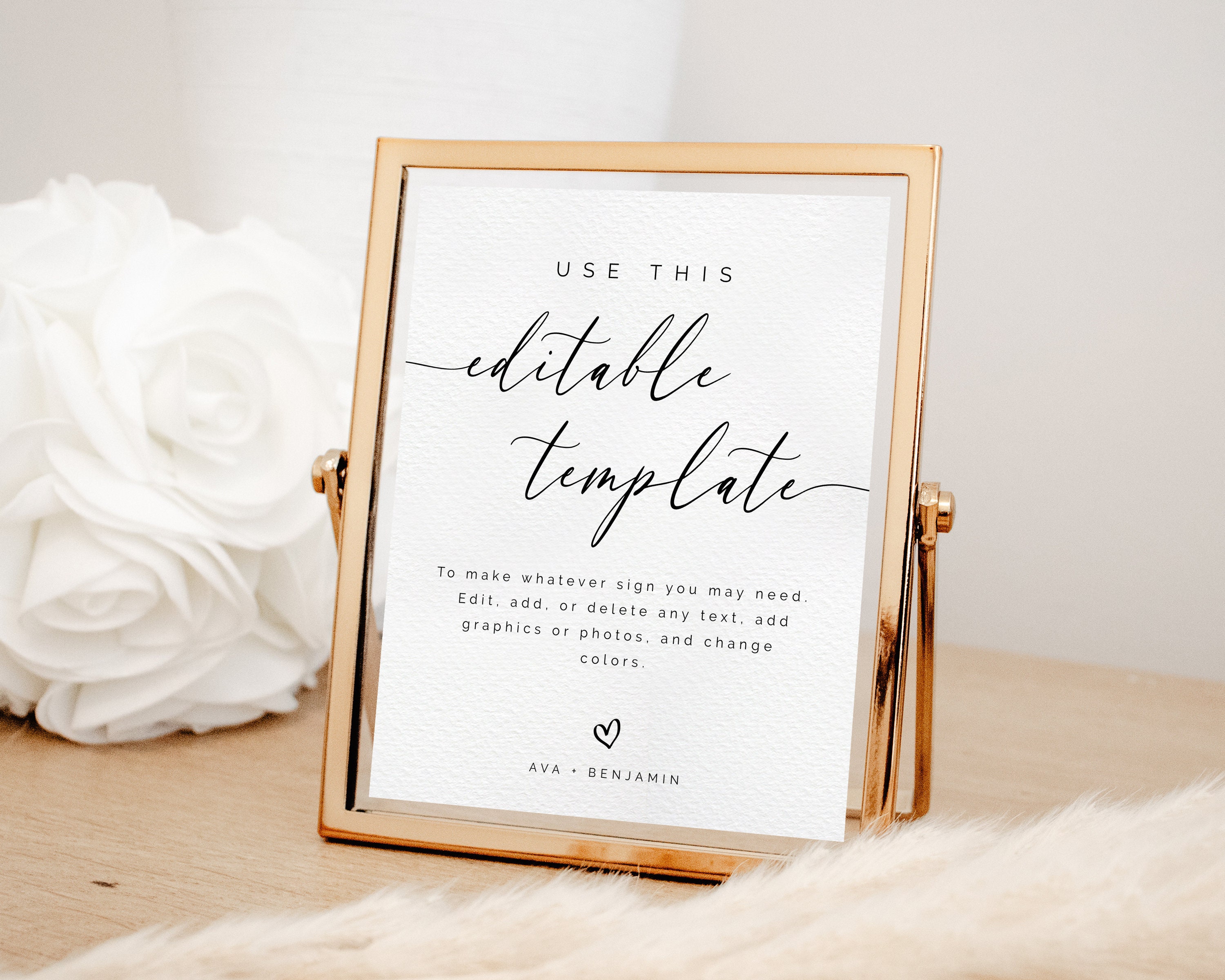 Fully Editable Custom Sign Template, Modern Wedding Sign, Minimalist ...